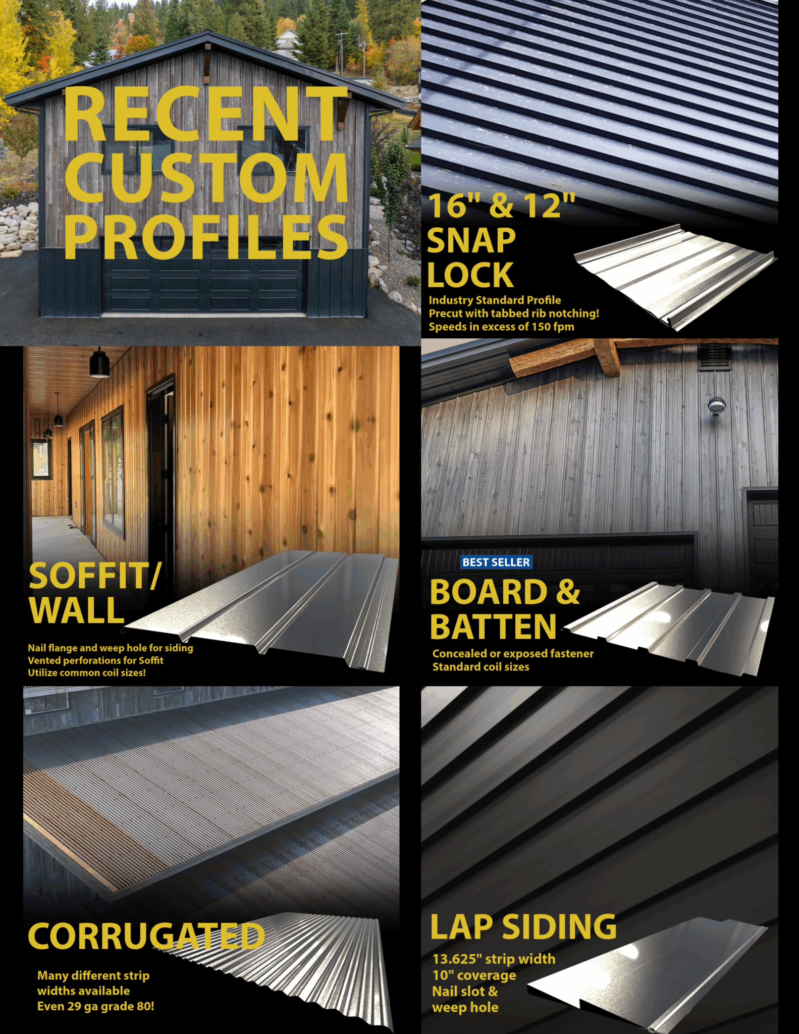Recent Custom Profiles - MRS Metal Rollforming Systems